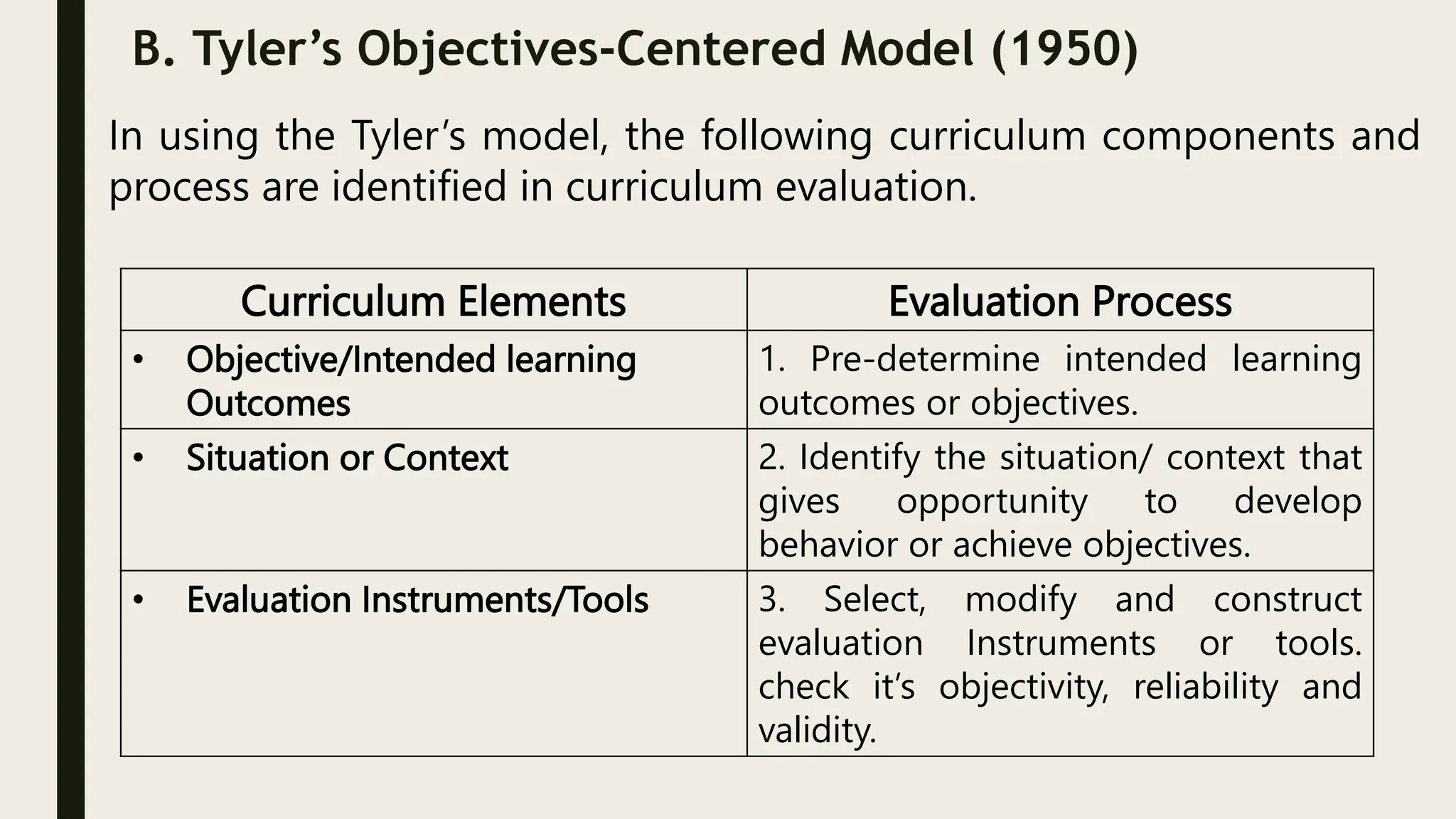 Models Of Curriculum Evaluation Pptx