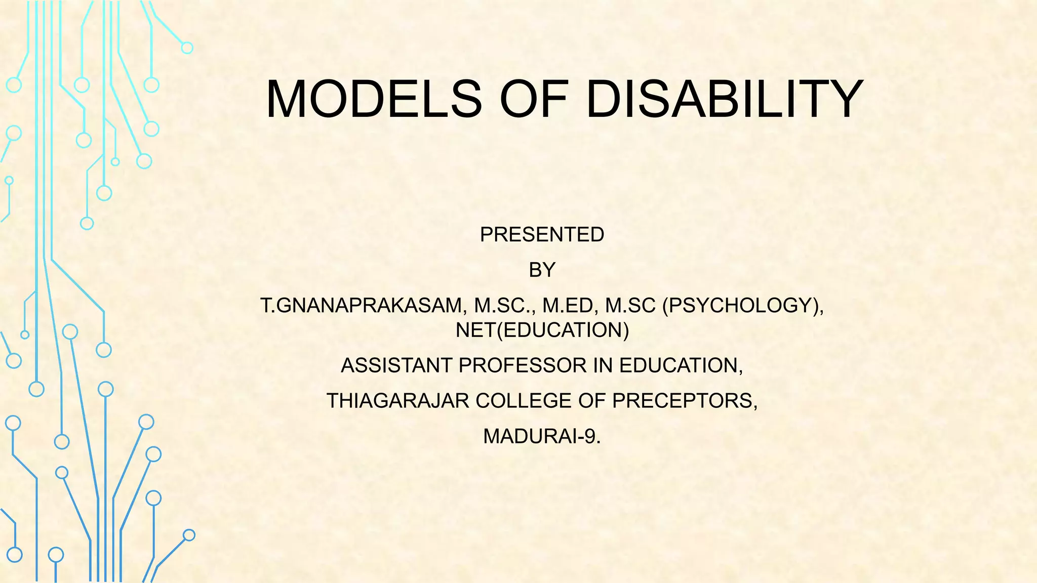 MODELS OF DISABILITY | PPTX