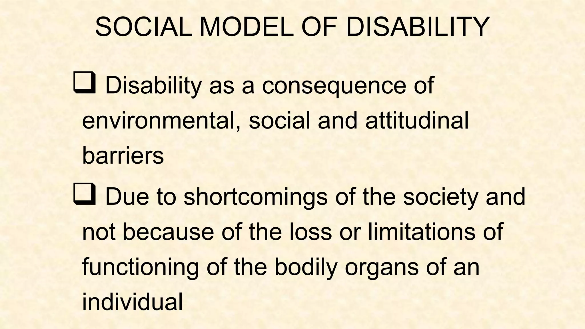 MODELS OF DISABILITY | PPTX