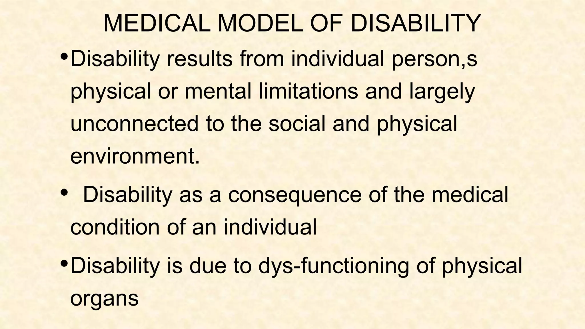 MODELS OF DISABILITY | PPTX