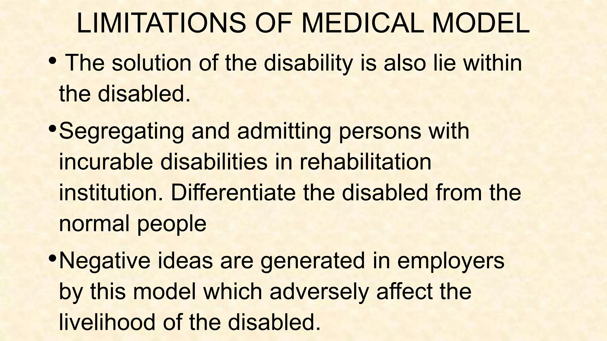 MODELS OF DISABILITY | PPTX