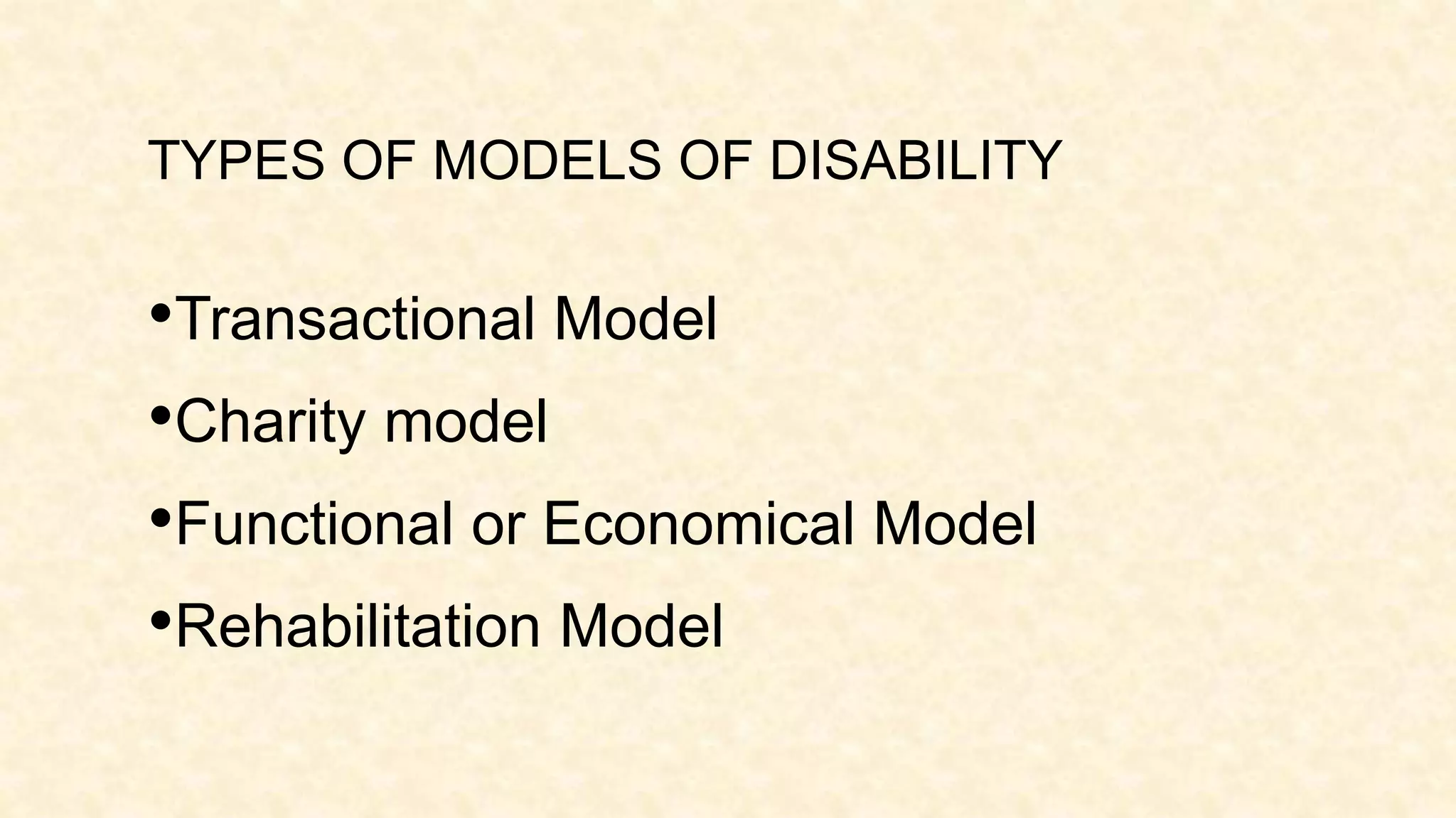 MODELS OF DISABILITY | PPTX