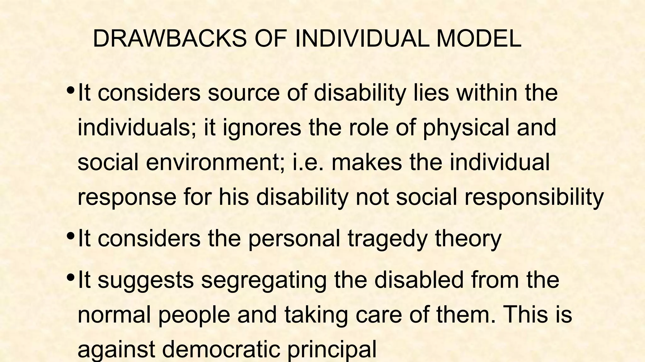 MODELS OF DISABILITY | PPTX