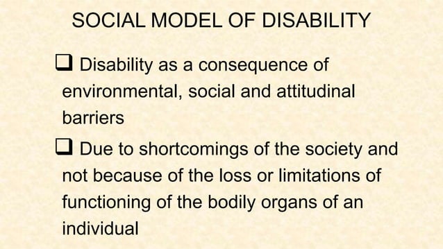 MODELS OF DISABILITY | PPTX