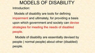 MODELS OF DISABILITY | PPTX