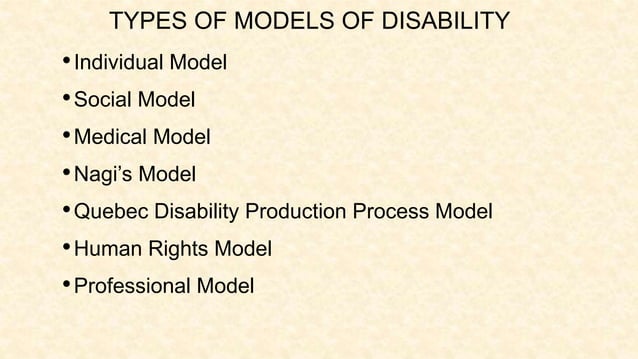 MODELS OF DISABILITY | PPTX