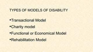 MODELS OF DISABILITY | PPTX