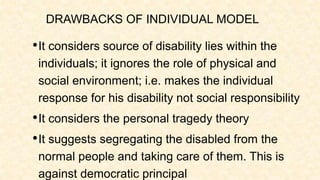 MODELS OF DISABILITY | PPTX