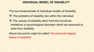 MODELS OF DISABILITY | PPT