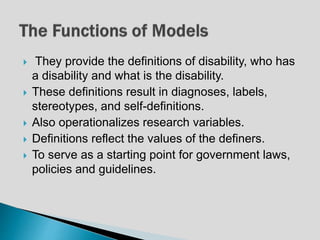 Models of disability poster | PPT