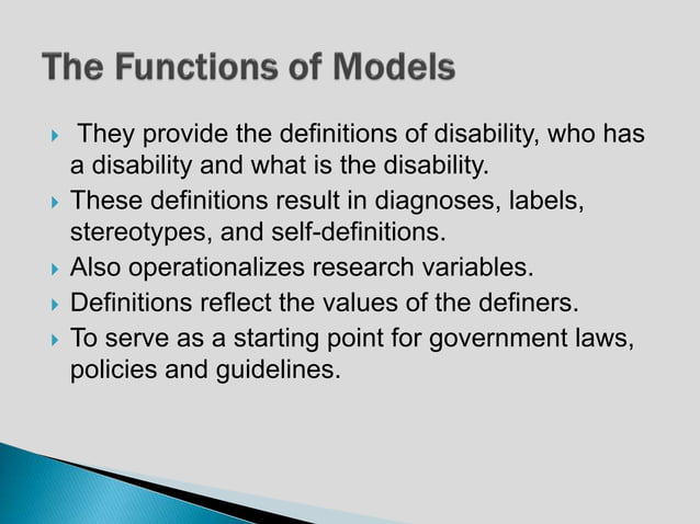 Models of disability poster | PPT