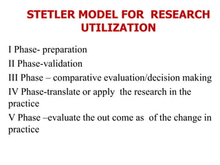 Models of Evidence Base Practice PPT use in ANP, Education subject | PPT