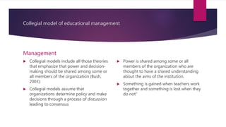 Models of educational management | PPTX