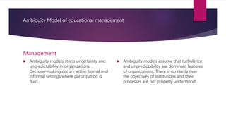 Models of educational management | PPTX