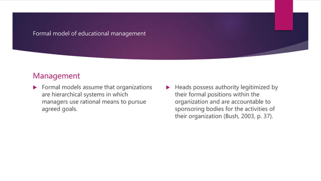 Models of educational management | PPTX | Professional School ...