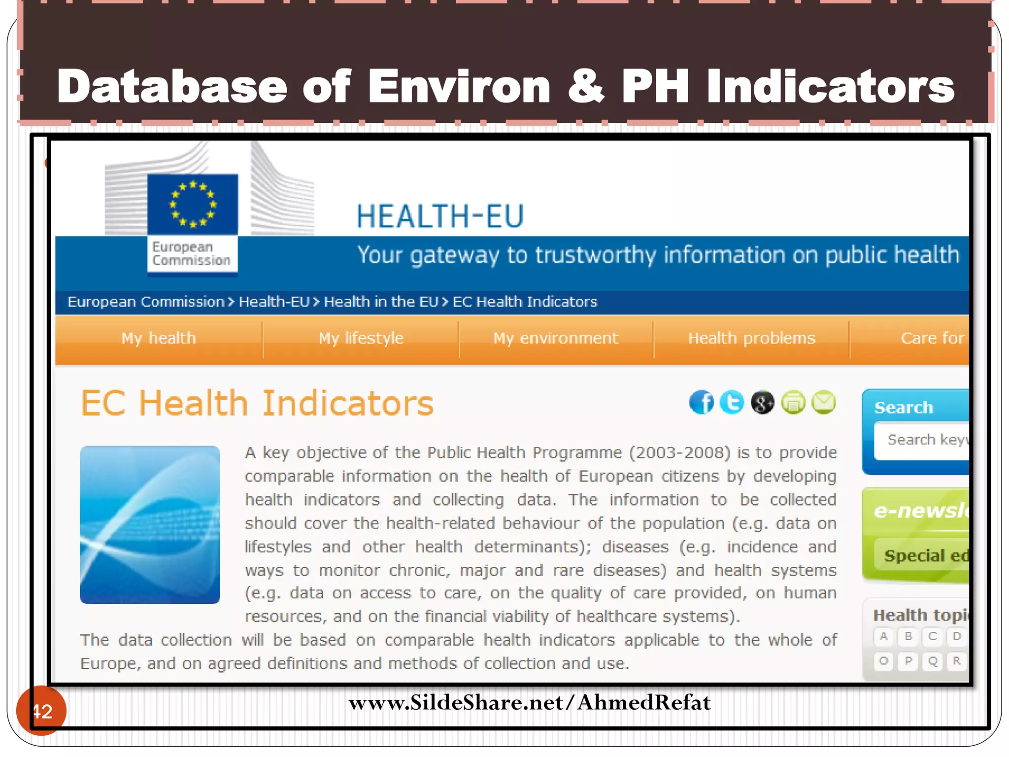 Models of environmental health indicators | PDF