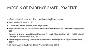 MODELS OF EVIDENCE BASED PRACTICE ONGWAE PPT.pptx