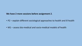 Lesson five - Models of health | PPTX