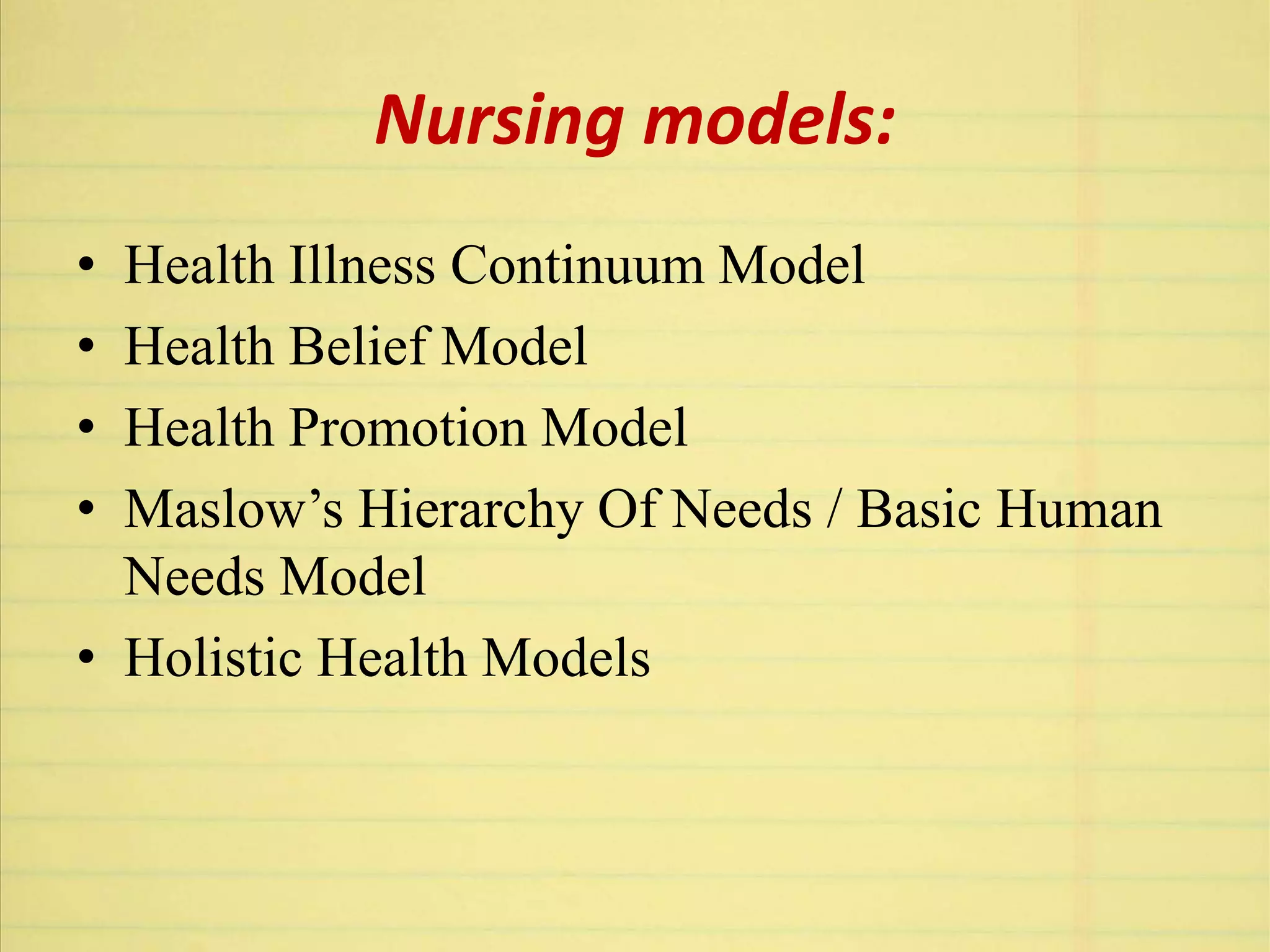 Models of health and illness | PPTX