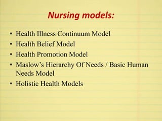 Models of health and illness | PPTX