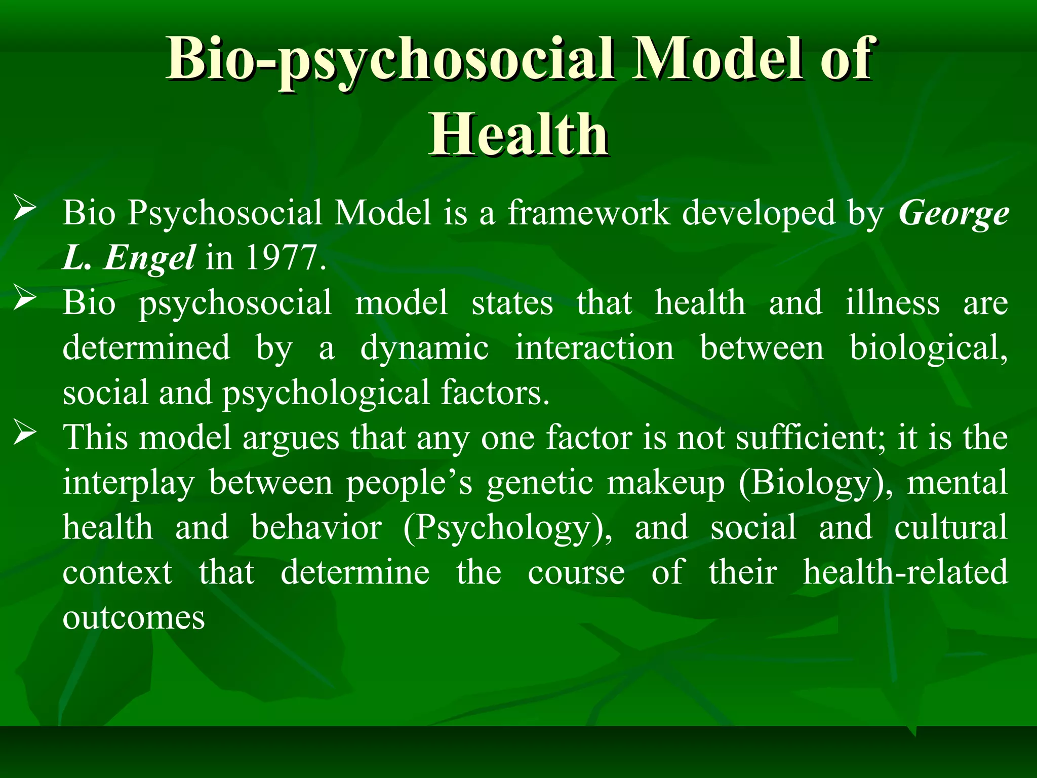 Models of health and illness | PPT
