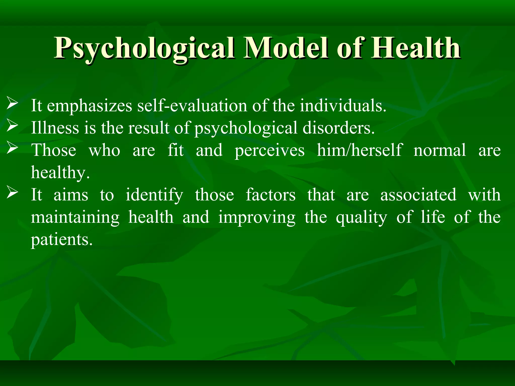 Models of health and illness | PPT