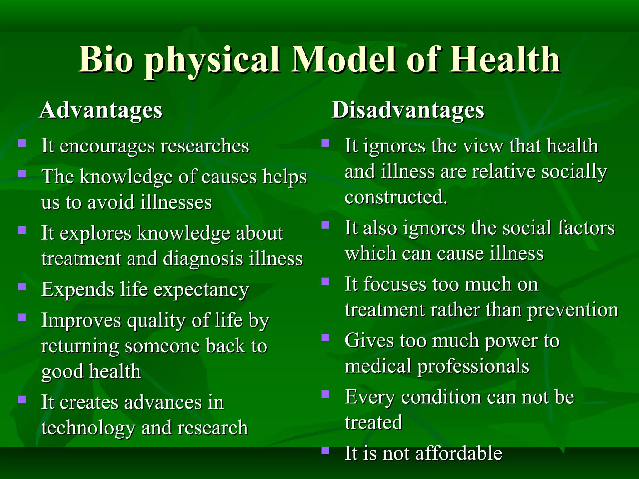 Models of health and illness | PPT