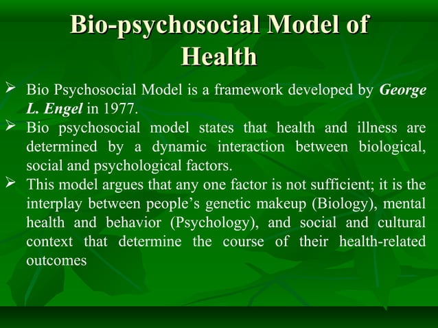 Models of health and illness | PPT | Genetics | Science