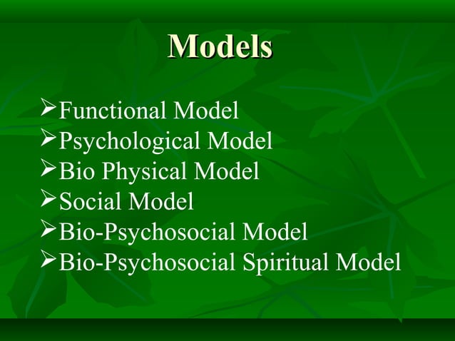 Models of health and illness | PPT | Genetics | Science