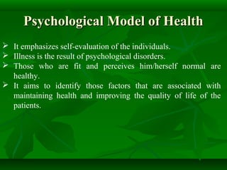 Models of health and illness | PPT