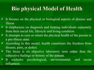 Models of health and illness | PPT