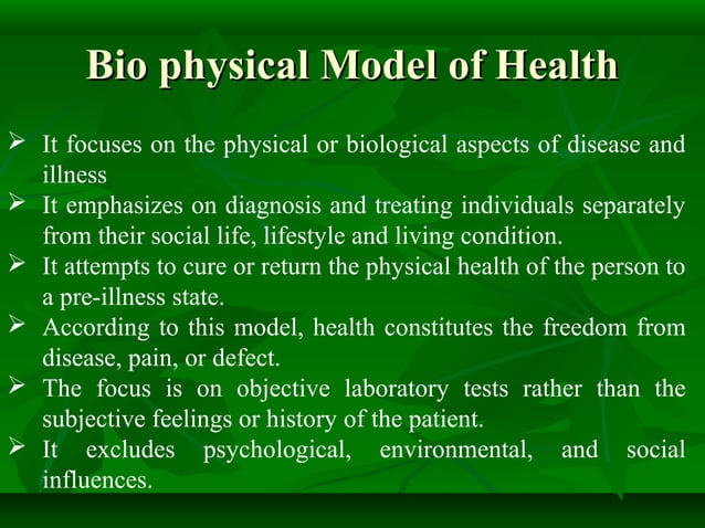 Models of health and illness | PPT | Genetics | Science
