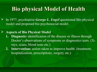 Models of health and illness | PPT
