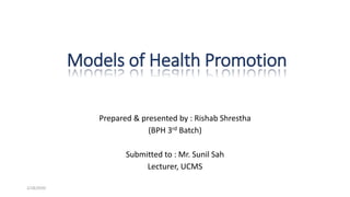 Models of health promotion | PPTX