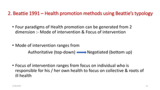 Models of health promotion | PPTX