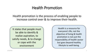Models of health promotion | PPTX