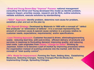 Models of improvement in quality | PPTX