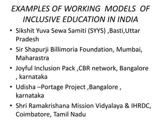 Models of inclusive education | PPTX