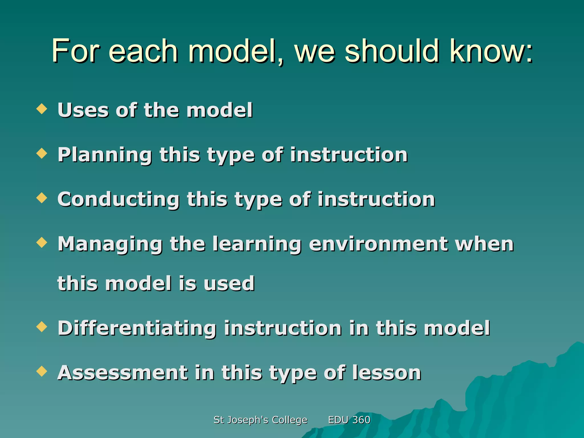 Models Of Instruction | PPT