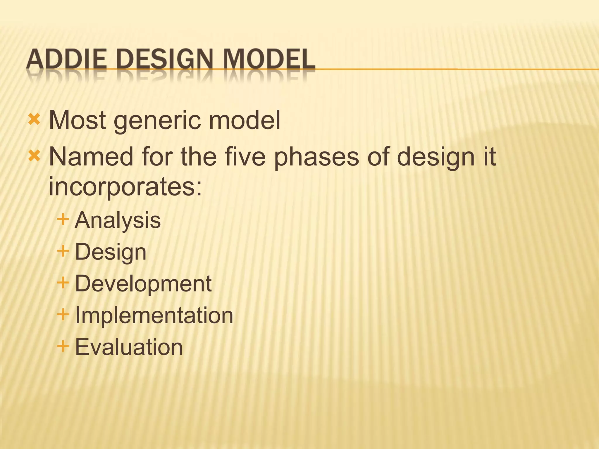 Models of Instructional Design | PPS