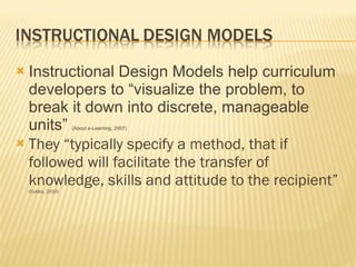 Models of Instructional Design | PPS