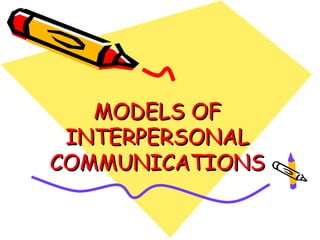 Models of interpersonal communications | PPT