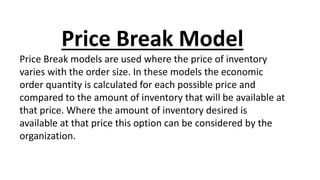 Models of inventory control | PPTX