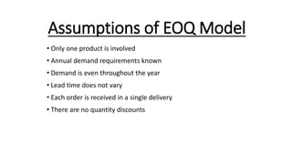 Models of inventory control | PPTX