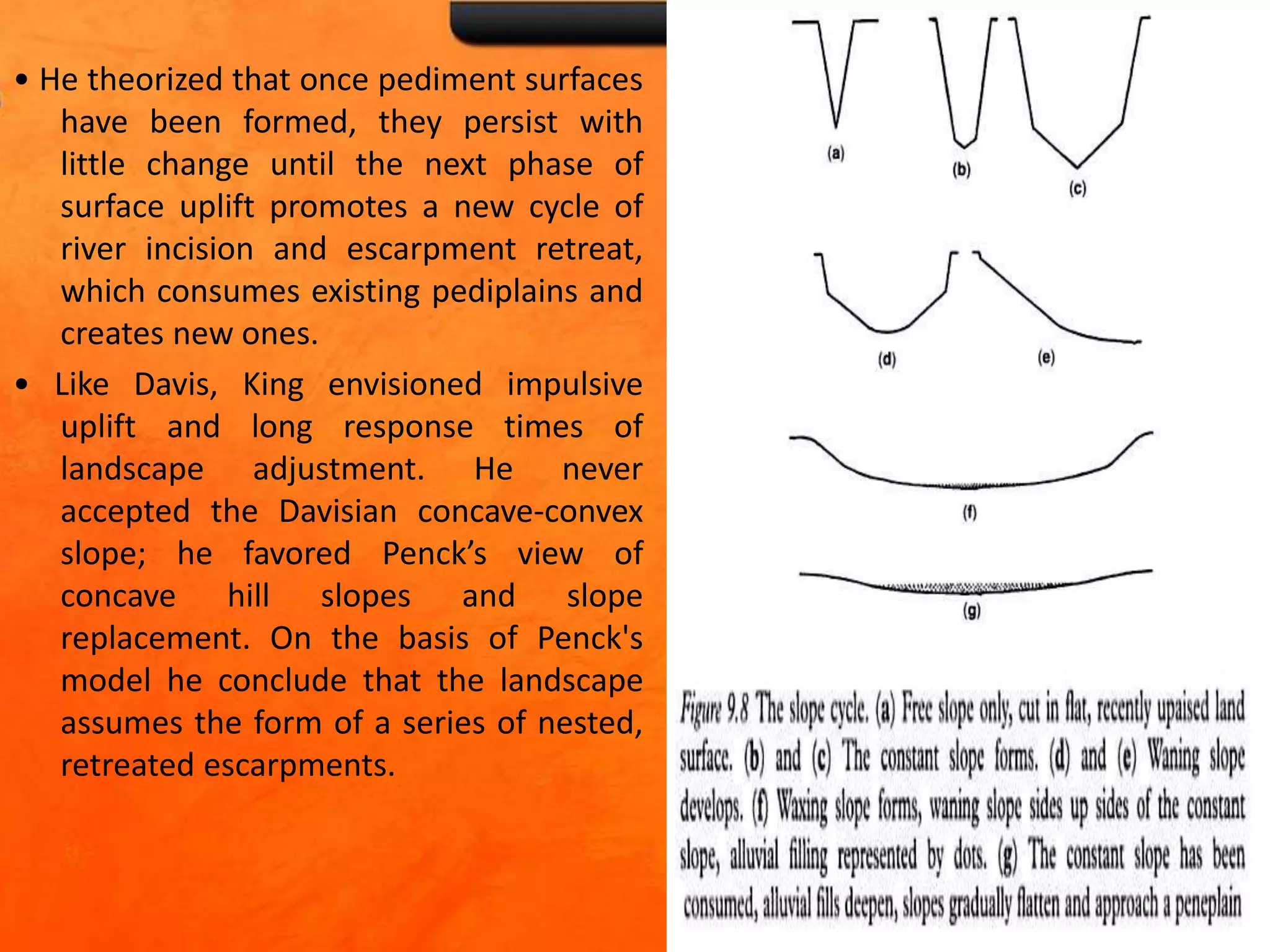 Models of landscape evolution and slope development by king | PPTX