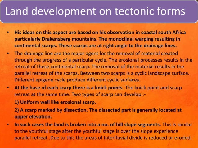 Models of landscape evolution and slope development by king | PPTX ...