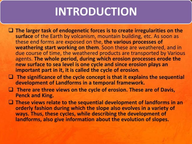 Models of landscape evolution and slope development by king | PPTX ...