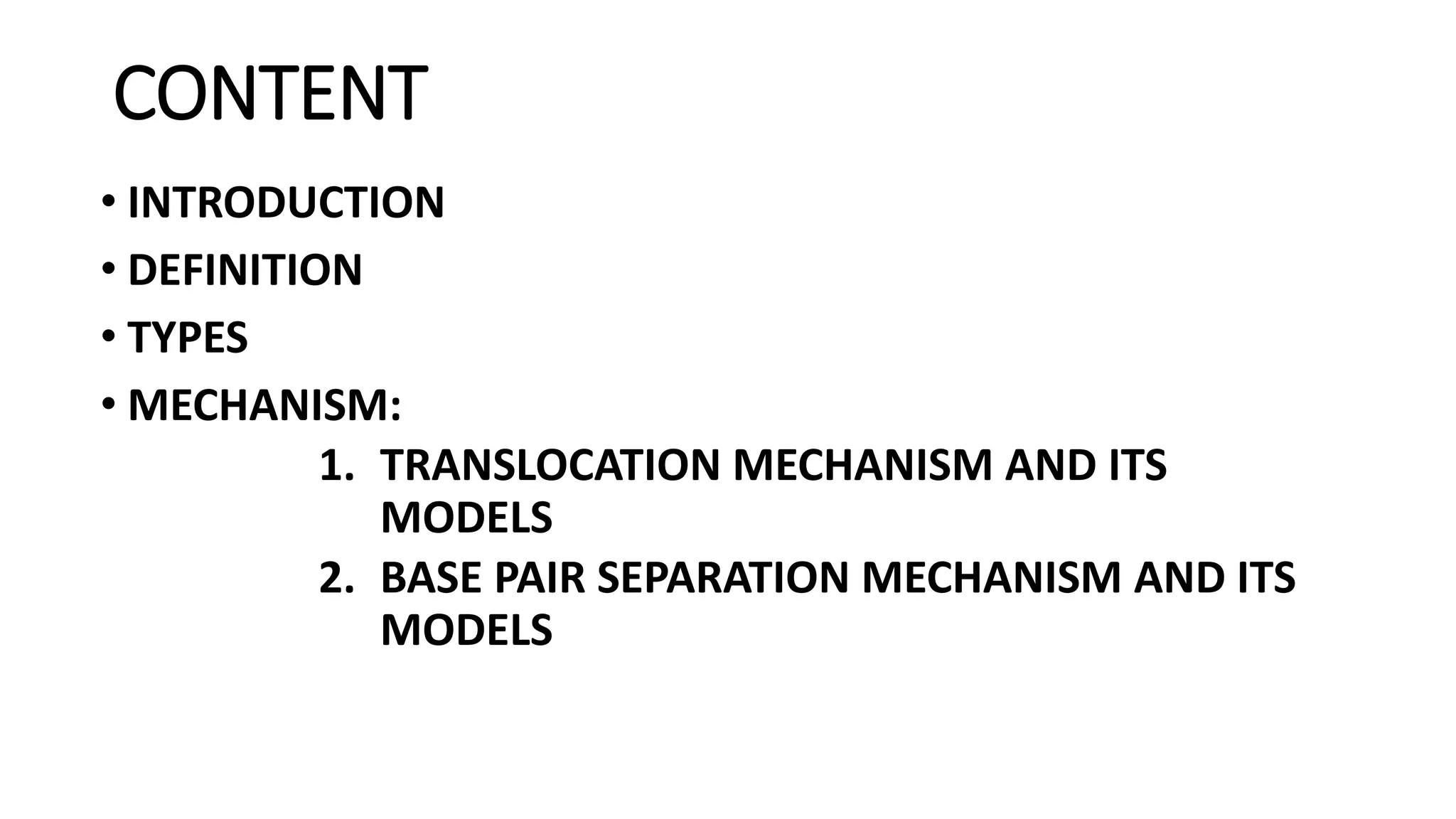 Models of mechanism of dna helicase action | PPTX