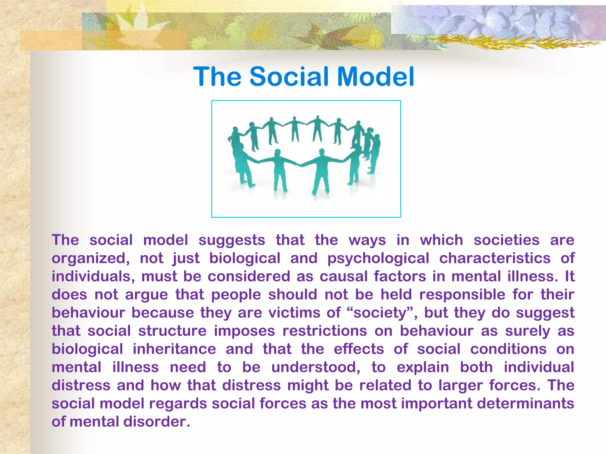 Models of mental health & illness | PPTX