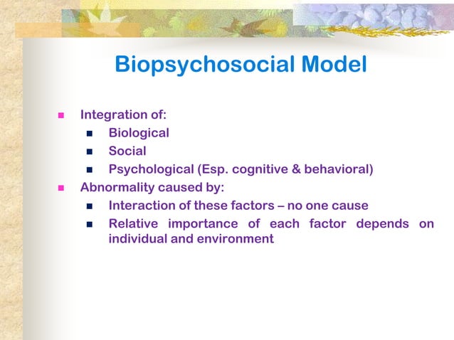 Models of mental health & illness | PPTX